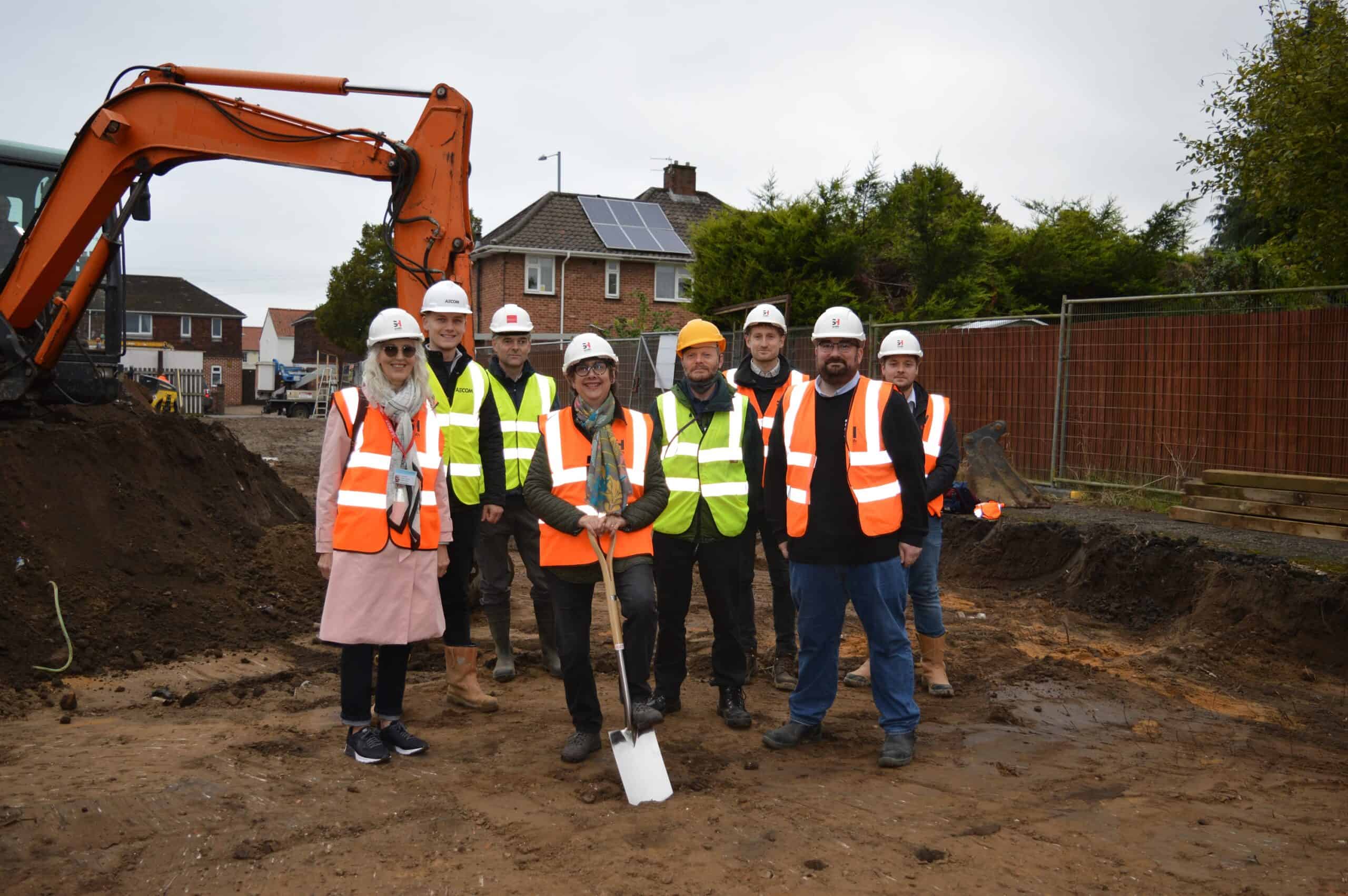 Works starts on five new homes in Norwich